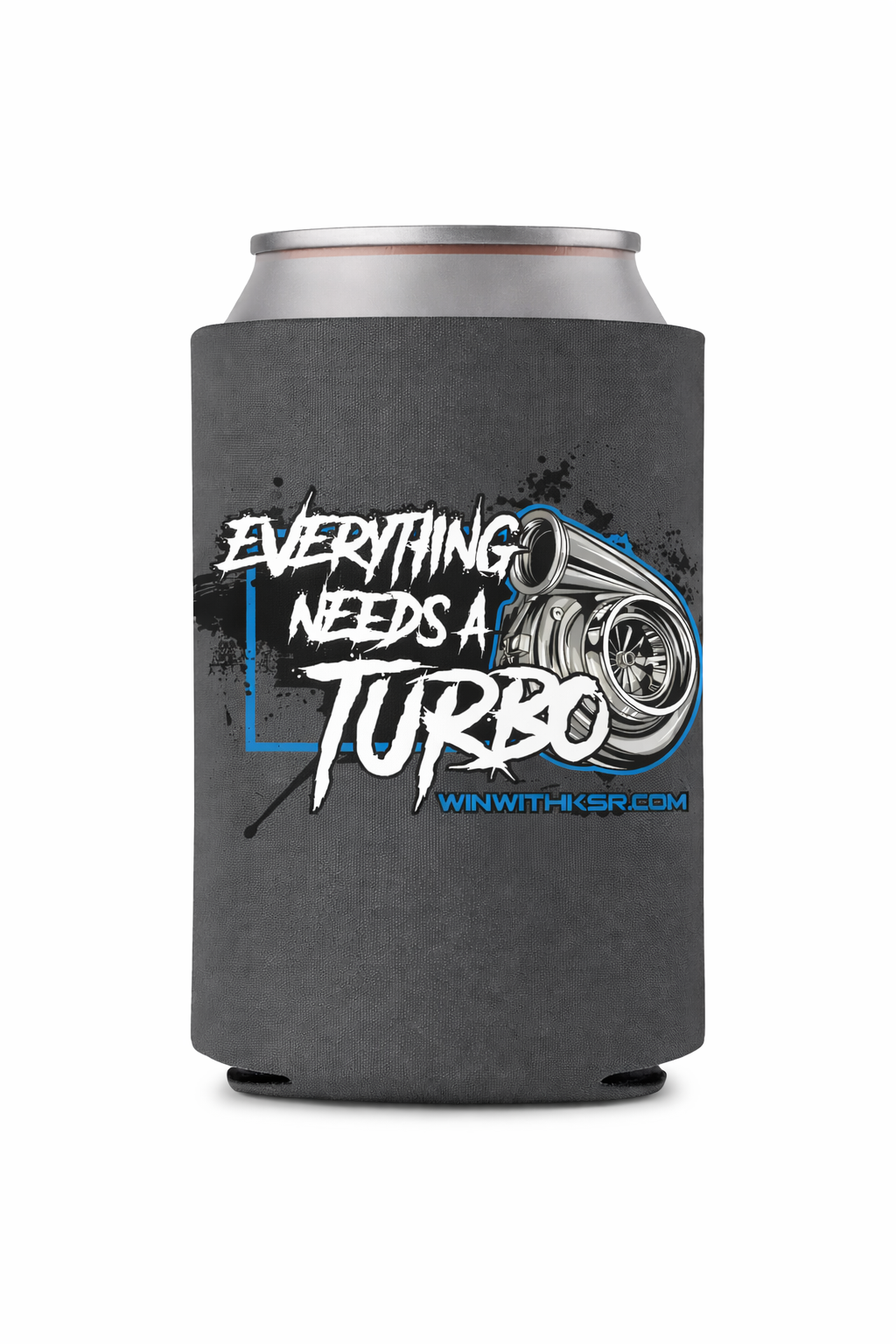 New! Can Koozie - Everything Needs a Turbo (Gray) – Fast Media LLC
